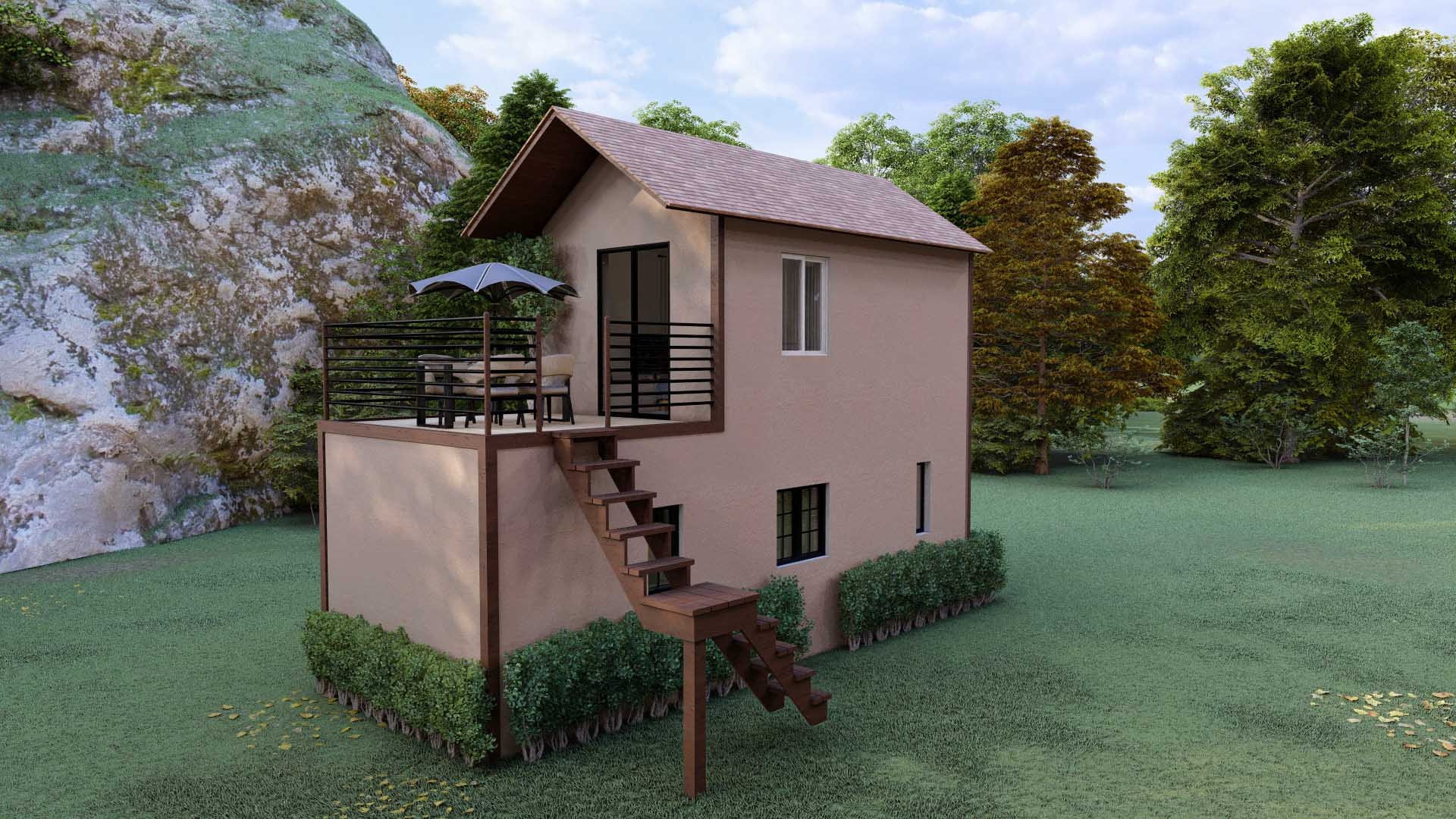 Tiny House Floorplan | 4x9 Meters House Plan | 1 Bedroom Small House ...