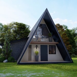 A Frame House Floorplan | 7x8 Meters House Plan | 2 Bedroom House Plan ...