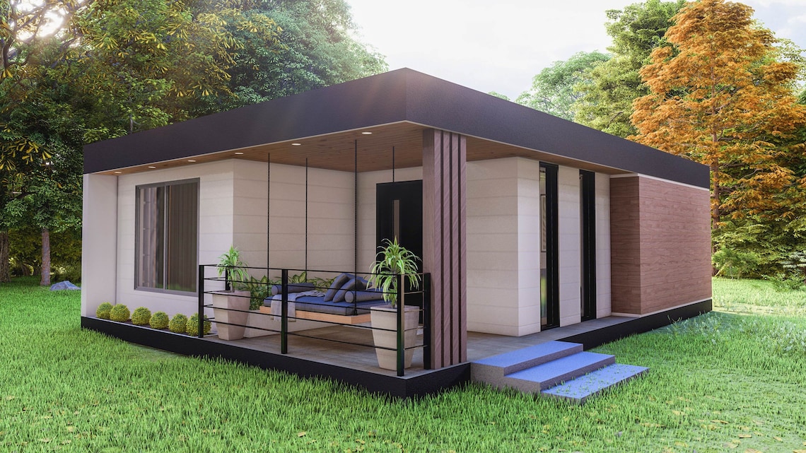 Tiny House Floorplan | 7x9 Meters House Plan | 2 Bedroom Small House ...