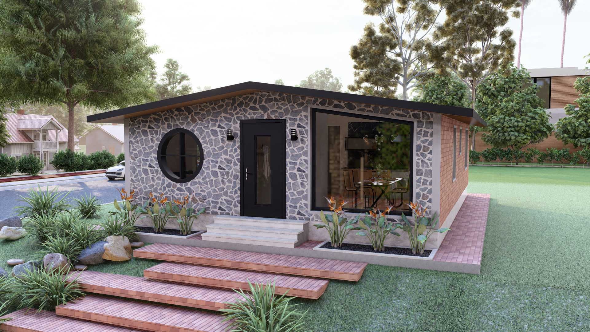 Tiny House Floorplan | 7x10 Meters House Plan | 2 Bedroom Small House ...