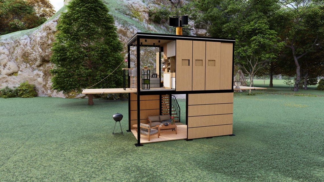 Tiny House Floorplan | 2x4 Meters House Plan | 1 Bedroom Small House ...