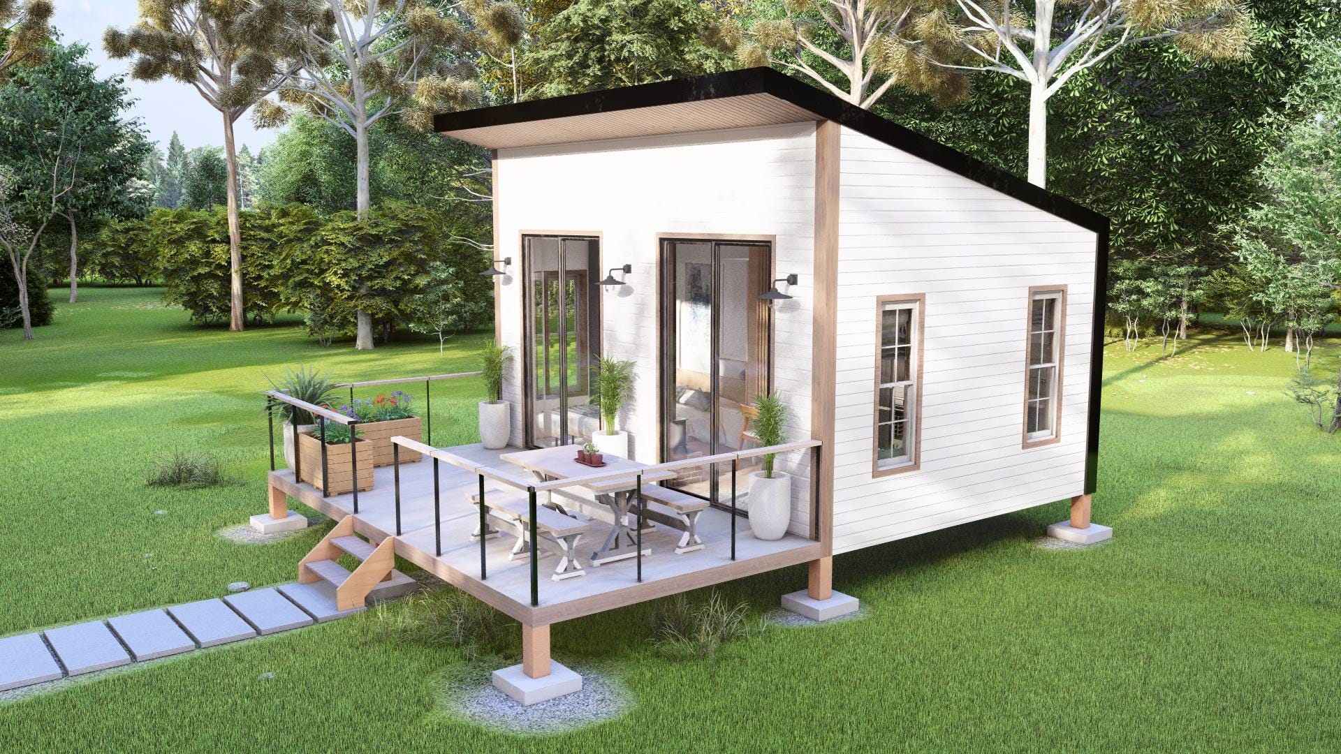 14x20 Tiny House Plan | 4x6 Meters Cabin House Framing| 1 Bedroom Guest ...
