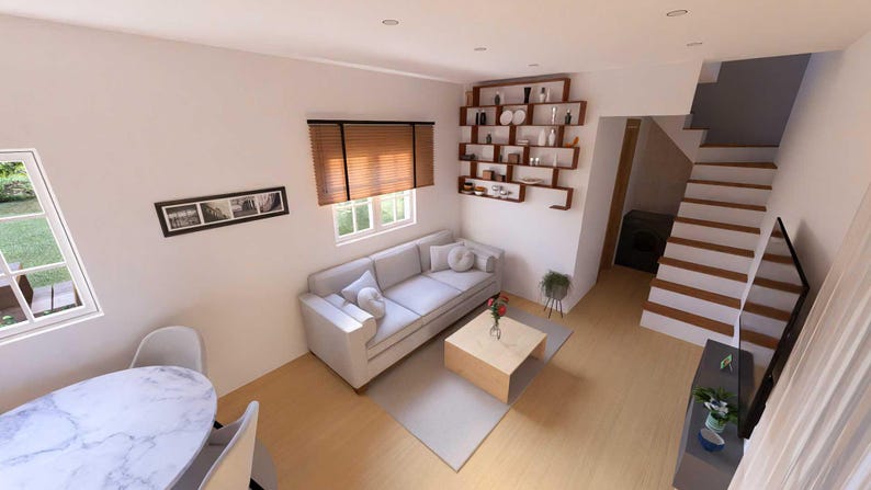 Tiny House Floorplan | 4x9 Meters House Plan | 1 Bedroom Small House ...