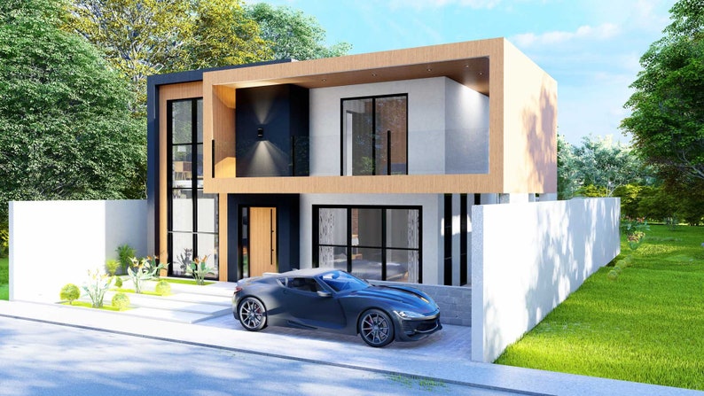 Modern House Floorplan | 9x16 Meters House Plan | 4 Bedroom House Plan ...