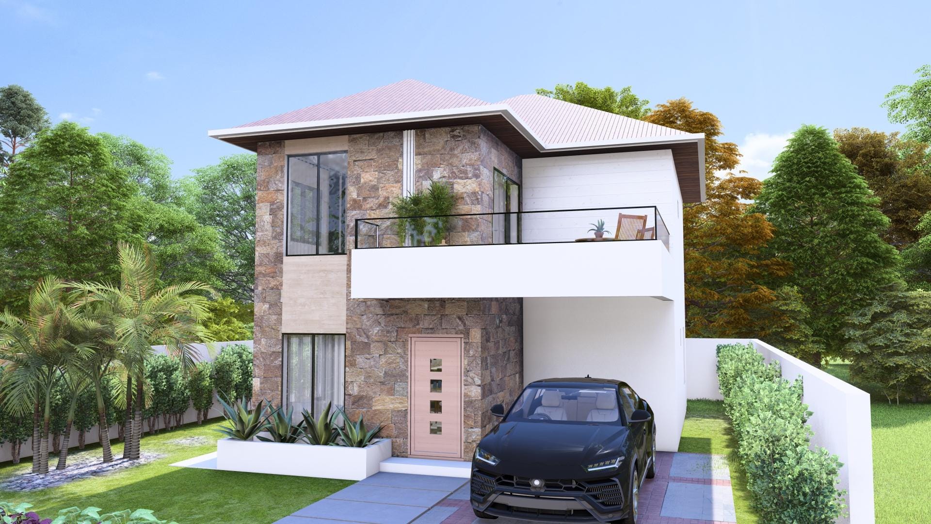 Modern House Plan | 7x10 Meters House Plan | 4 Bedroom House Plan | 2 ...
