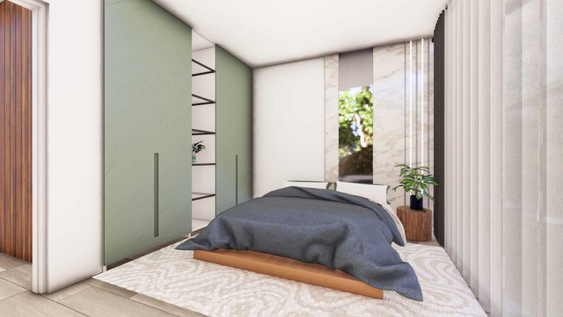 Tiny House Floorplan | 7x9 Meters House Plan | 2 Bedroom Small House ...