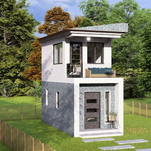 Tiny House Floorplan 4x5 Meters House Plan 1 Bedroom Small House Plan 2 ...