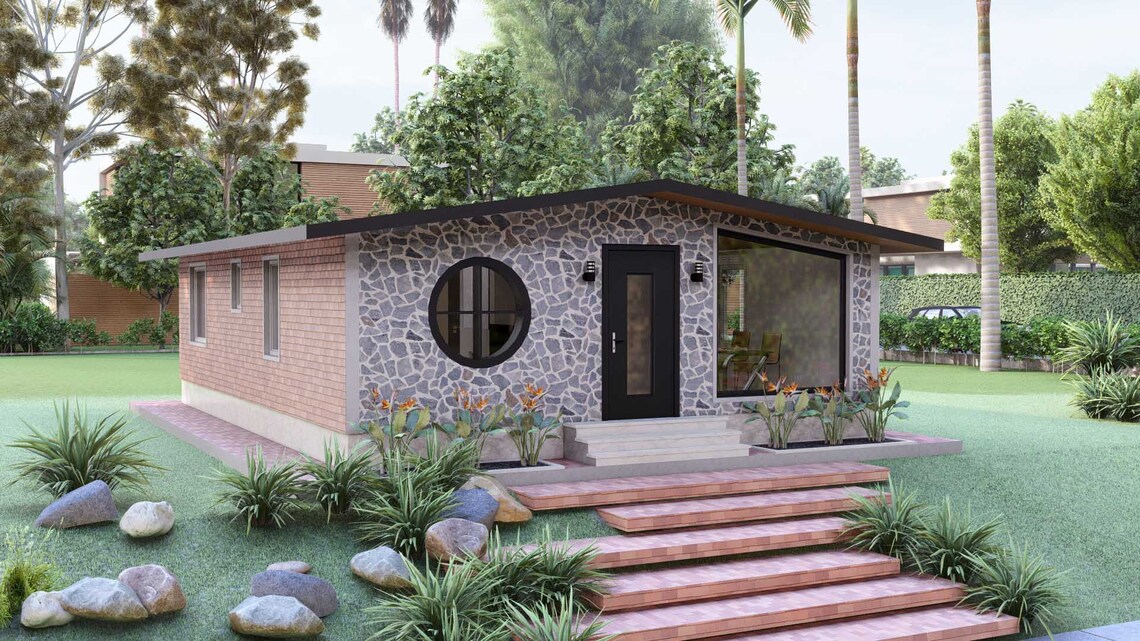 Tiny House Floorplan | 7x10 Meters House Plan | 2 Bedroom Small House ...