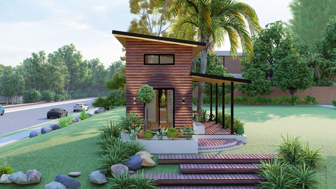 Tiny House Floorplan 3x7 Meters House Plan 2 Bedroom Small House Plan 2 ...