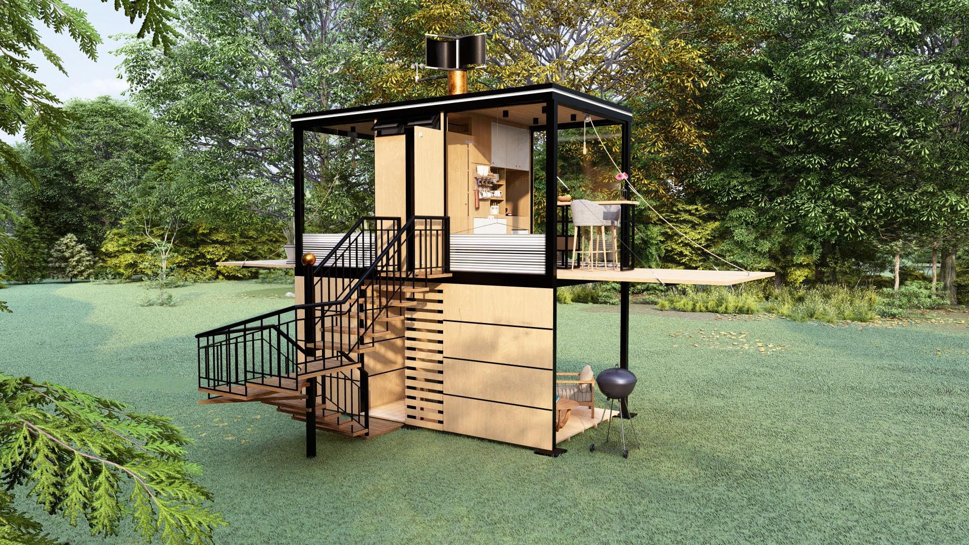 Tiny House Floorplan | 2x4 Meters House Plan | 1 Bedroom Small House ...