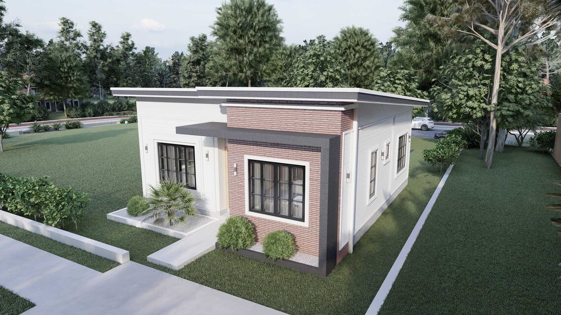 House Floorplan 8x9 Meters House Plan 2 Bedroom Small House Plan 1 ...