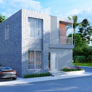 House Floorplan | 7x8 Meters House Plan | 3 Bedroom House Plan | 2 ...
