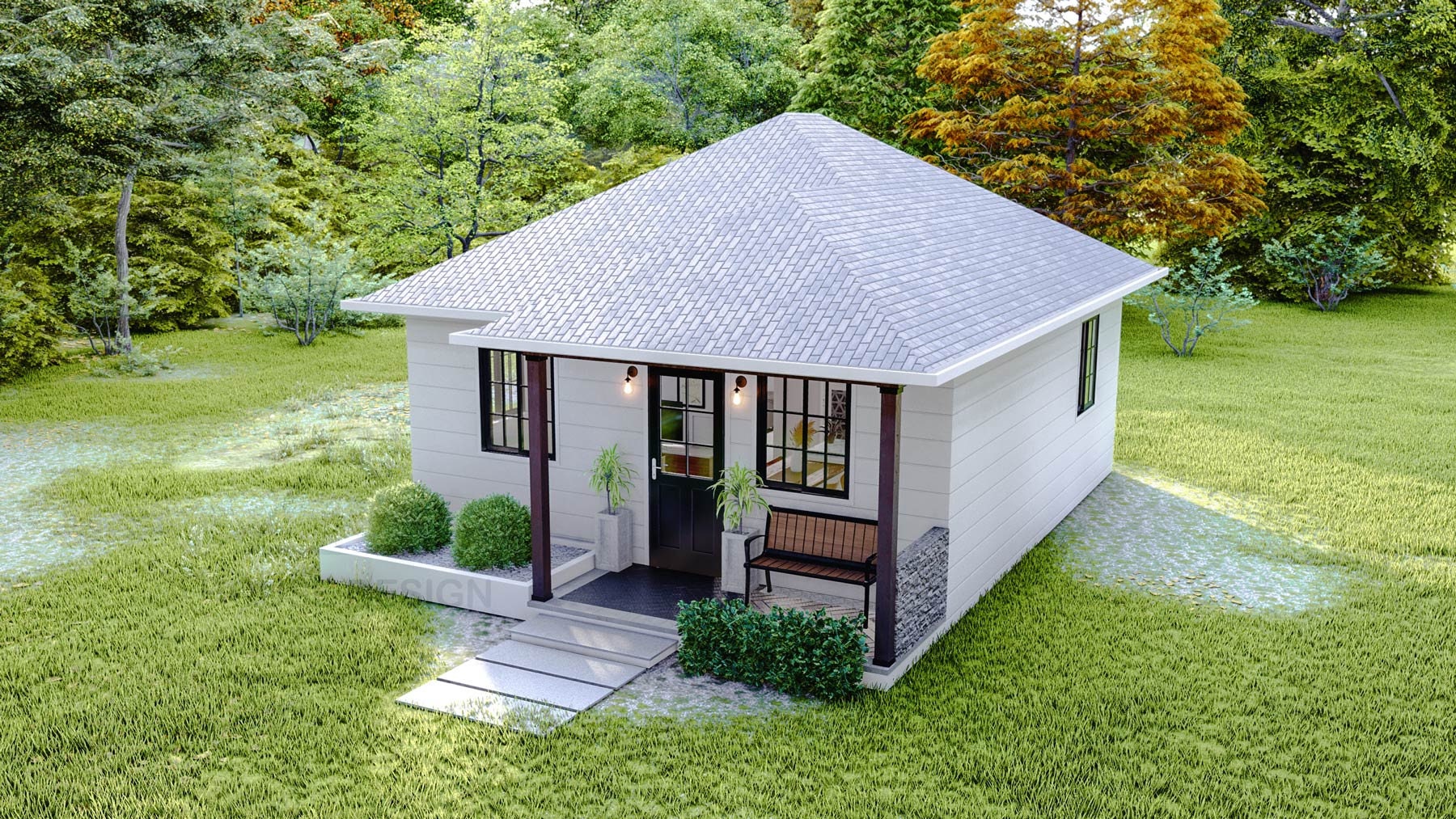 House Floorplan 6x7 Meters House Plan 1 Bedroom Small - Etsy Canada