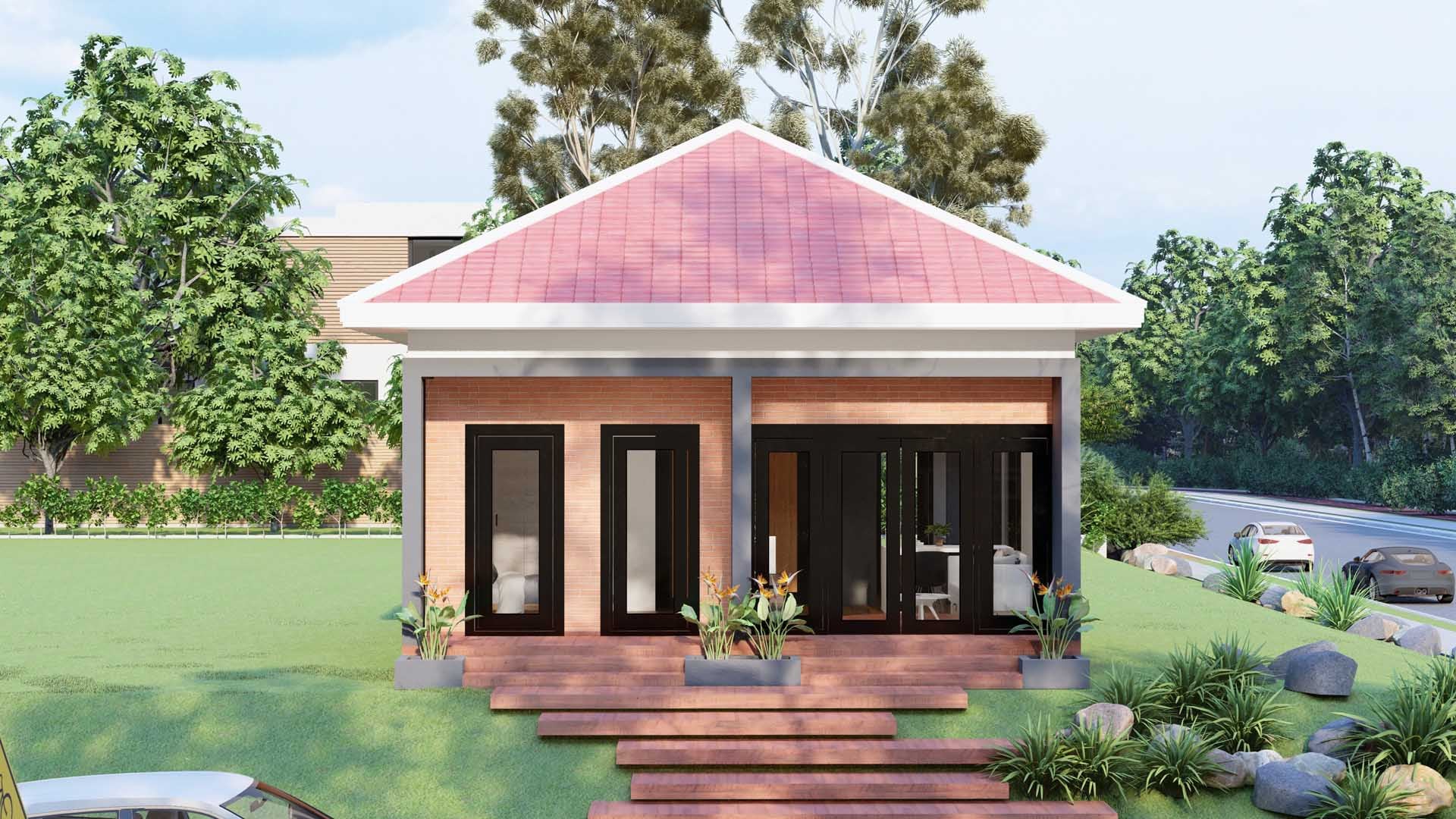 House Floorplan 7x7 Meters House Plan 1 Bedroom Small House Plan 1 ...