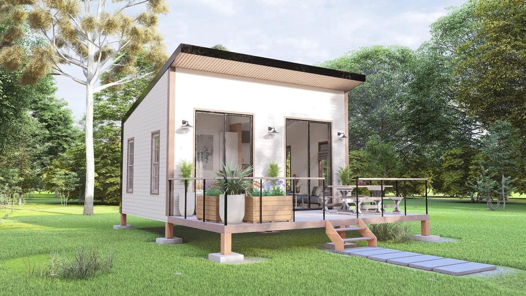 14x20 Tiny House Plan | 4x6 Meters Cabin House Framing| 1 Bedroom Guest ...