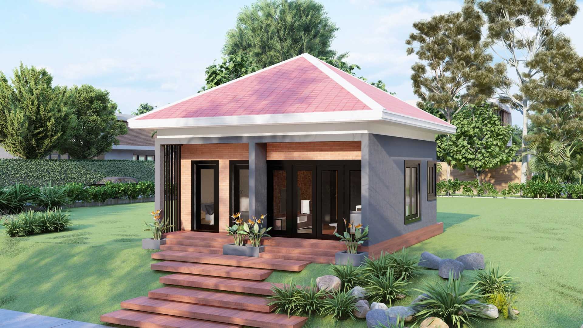 House Floorplan 7x7 Meters House Plan 1 Bedroom Small House Plan 1 ...