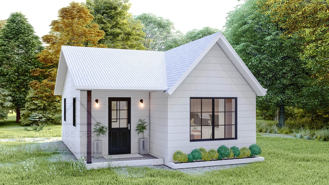 Tiny House Floorplan | 7x9 Meters House Plan | 2 Bedroom Small House ...