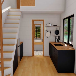 Tiny House Floorplan | 3x7 Meters House Plan | 2 Bedroom Small House ...