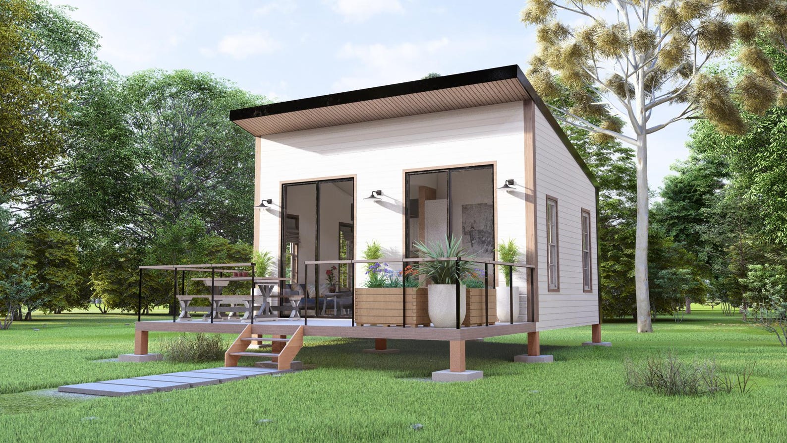 14x20 Tiny House Floorplan | 4x6 Meters Cabin House Plan | 1 Bedroom ...