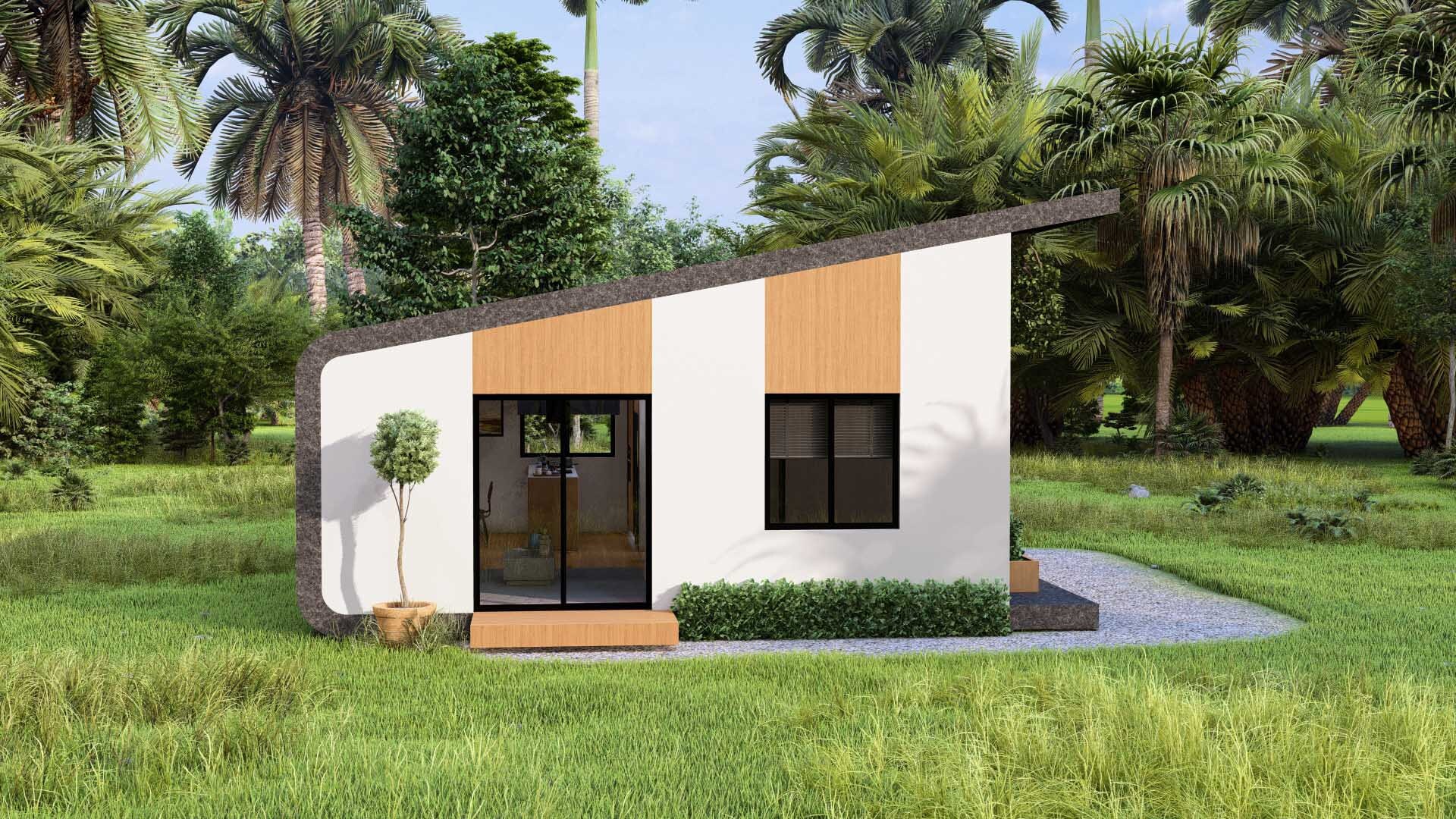 Tiny House Floorplan | 7x9 Meters House Plan | 2 Bedroom Small House ...