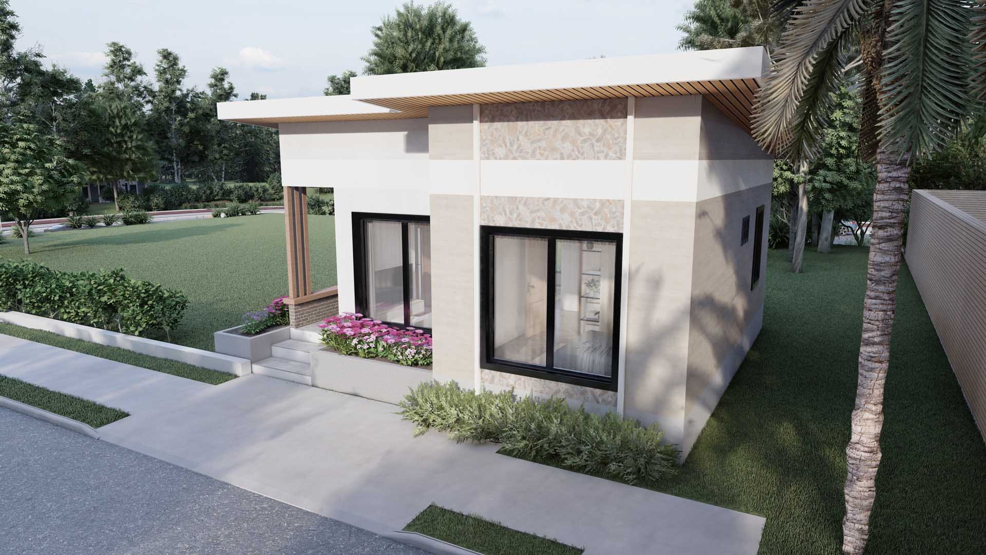 House Floorplan 8x8 Meters House Plan 2 Bedroom Small House Plan 1 ...