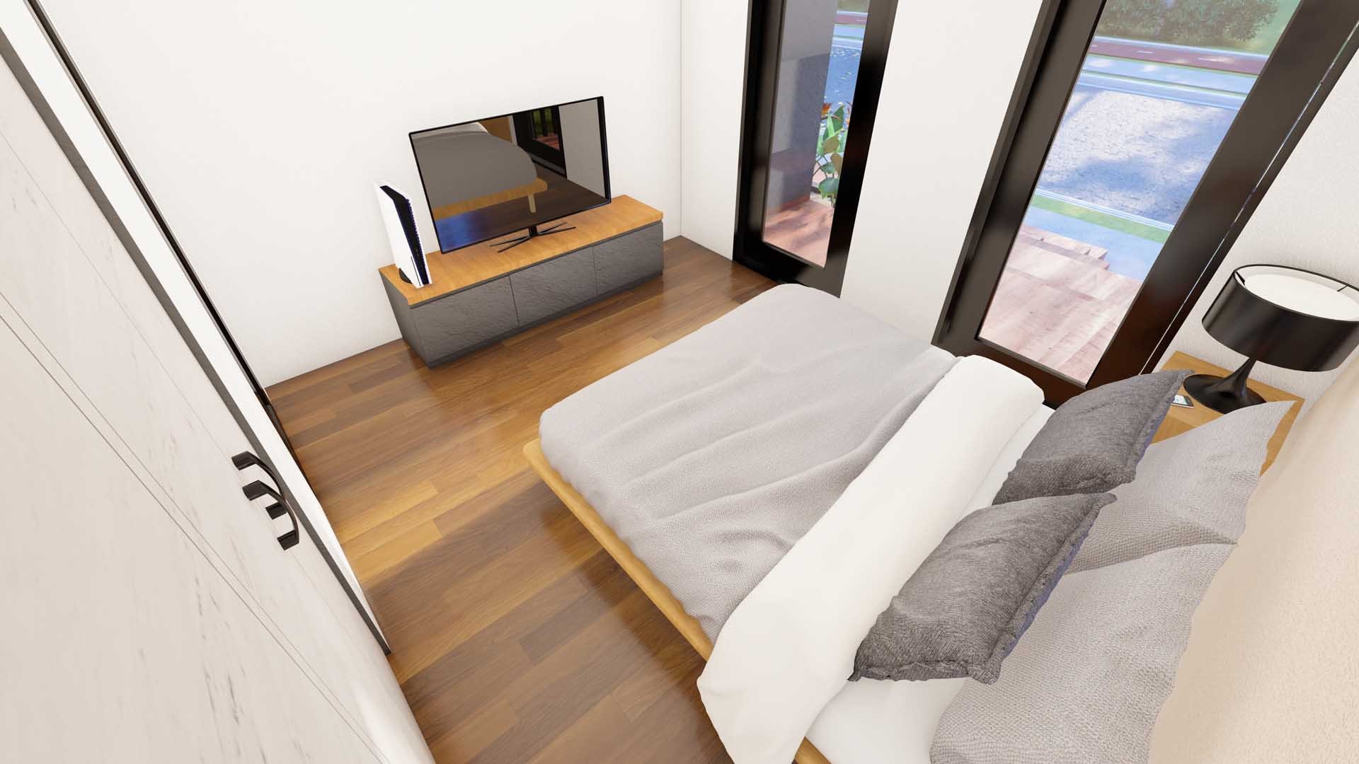 House Floorplan 7x7 Meters House Plan 1 Bedroom Small House Plan 1 ...