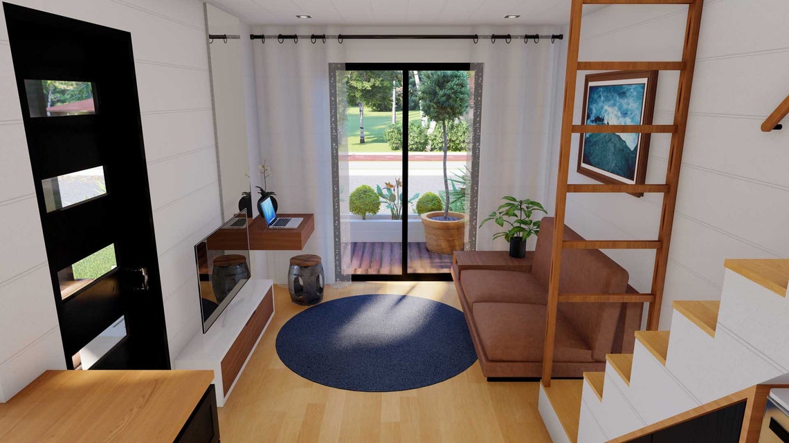 Tiny House Floorplan 3x7 Meters House Plan 2 Bedroom Small House Plan 2 ...