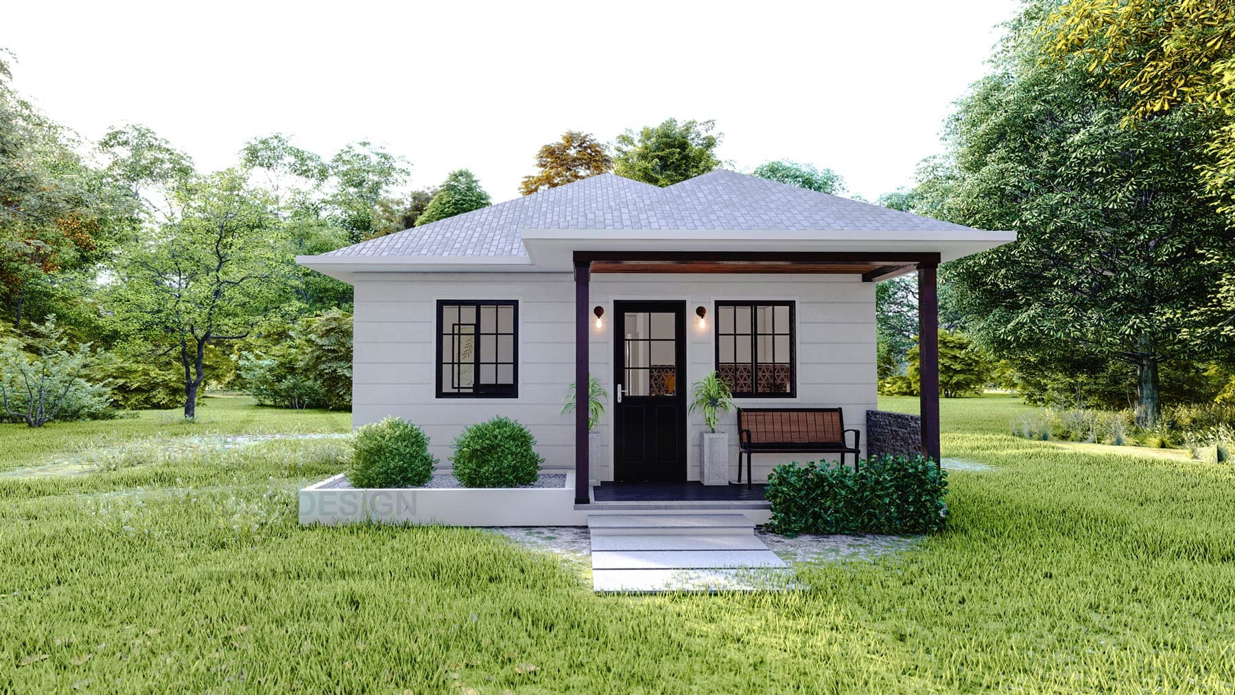 House Floorplan | 6x7 Meters House Plan | 1 Bedroom Small House Plan ...