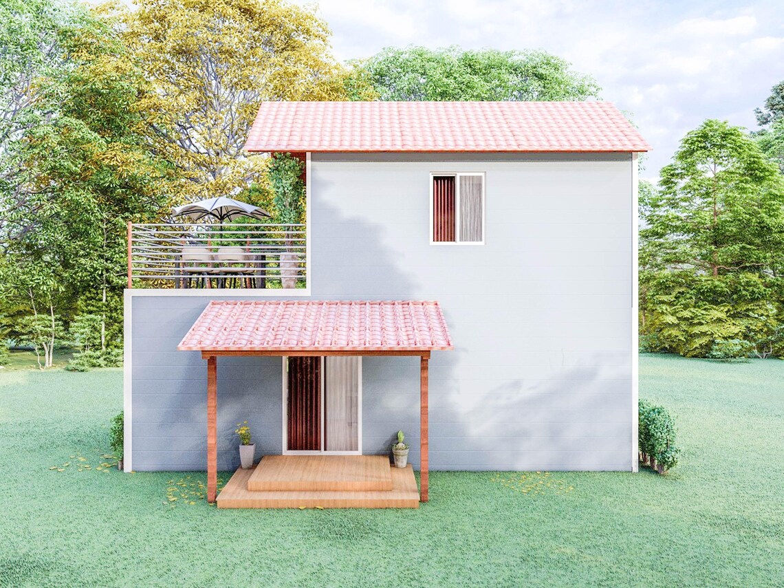 Tiny House Floorplan 4x9 Meters House Plan 1 Bedroom Small House Plan 2 ...