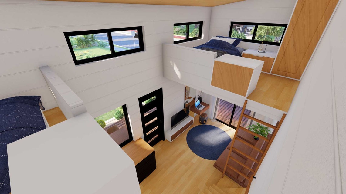 Tiny House Floorplan 3x7 Meters House Plan 2 Bedroom Small House Plan 2 ...