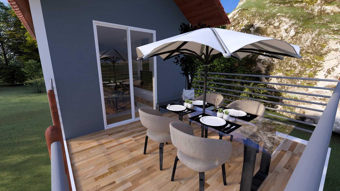 Tiny House Floorplan 4x9 Meters House Plan 1 Bedroom Small House Plan 2 ...