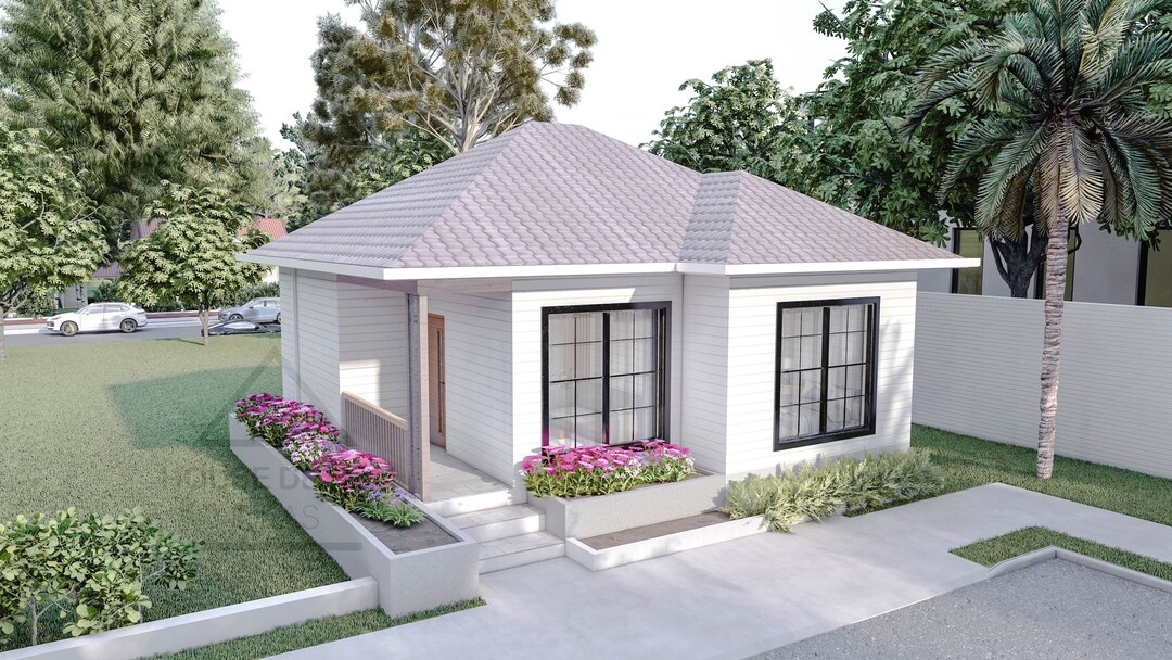 House Floorplan | 8x8 Meters House Plan | 2 Bedroom Small House Plan ...