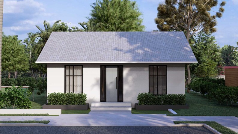 Tiny House Floorplan | 7x9 Meters House Plan | 2 Bedroom Small House ...