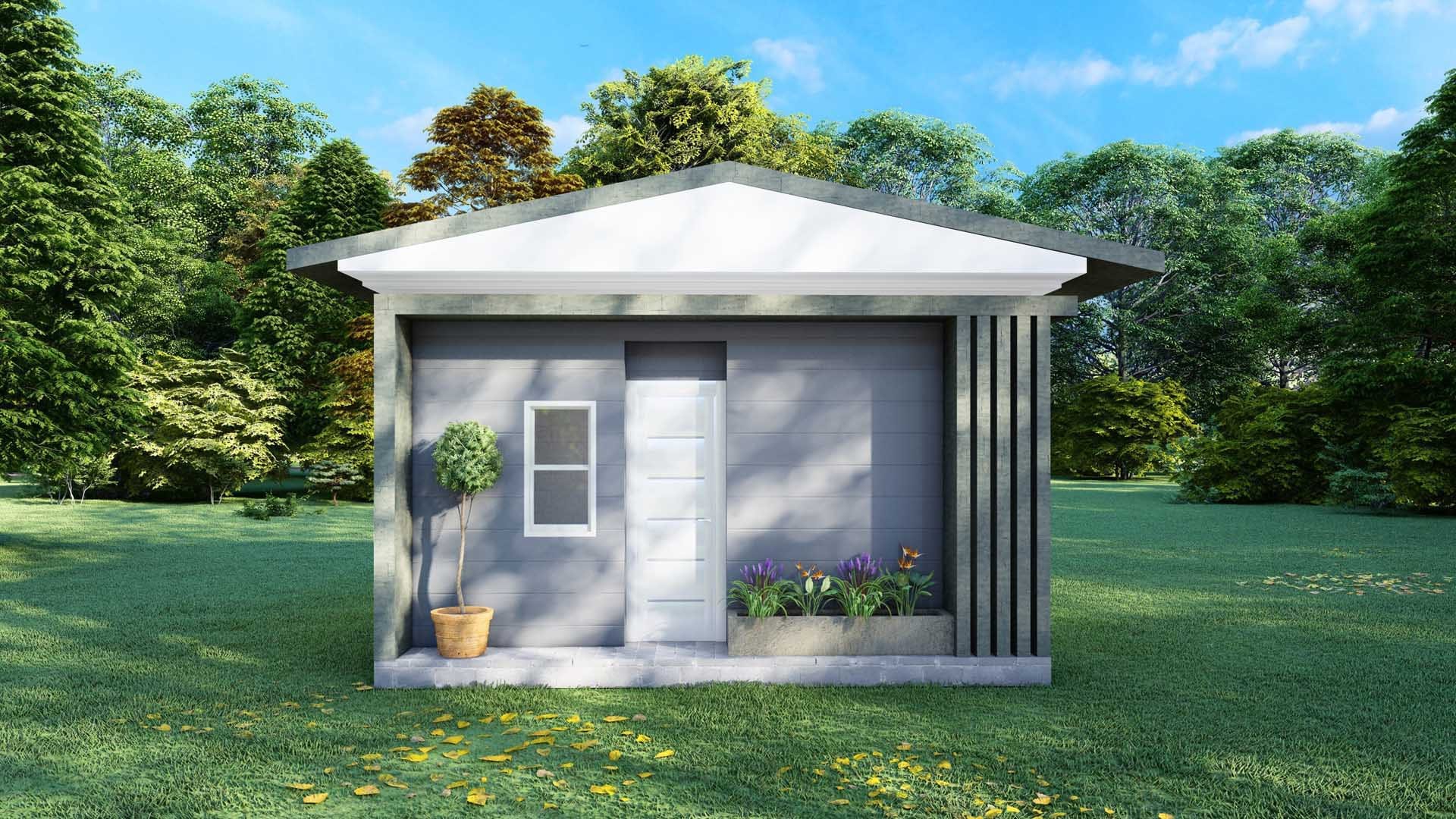 Tiny House Floorplan | 5x5 Meters House Plan | 1 Bedroom Small House ...