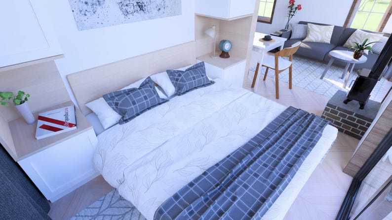 14x20 Tiny House Plan | 4x6 Meters Cabin House Framing| 1 Bedroom Guest ...