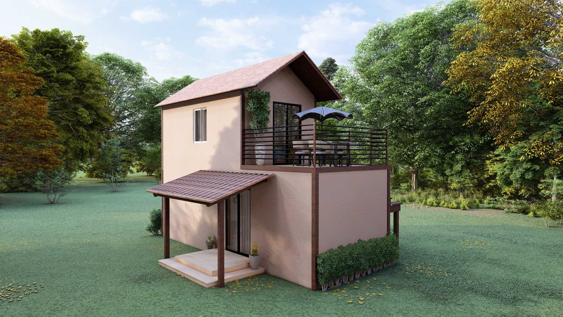 Tiny House Floorplan | 4x9 Meters House Plan | 1 Bedroom Small House ...