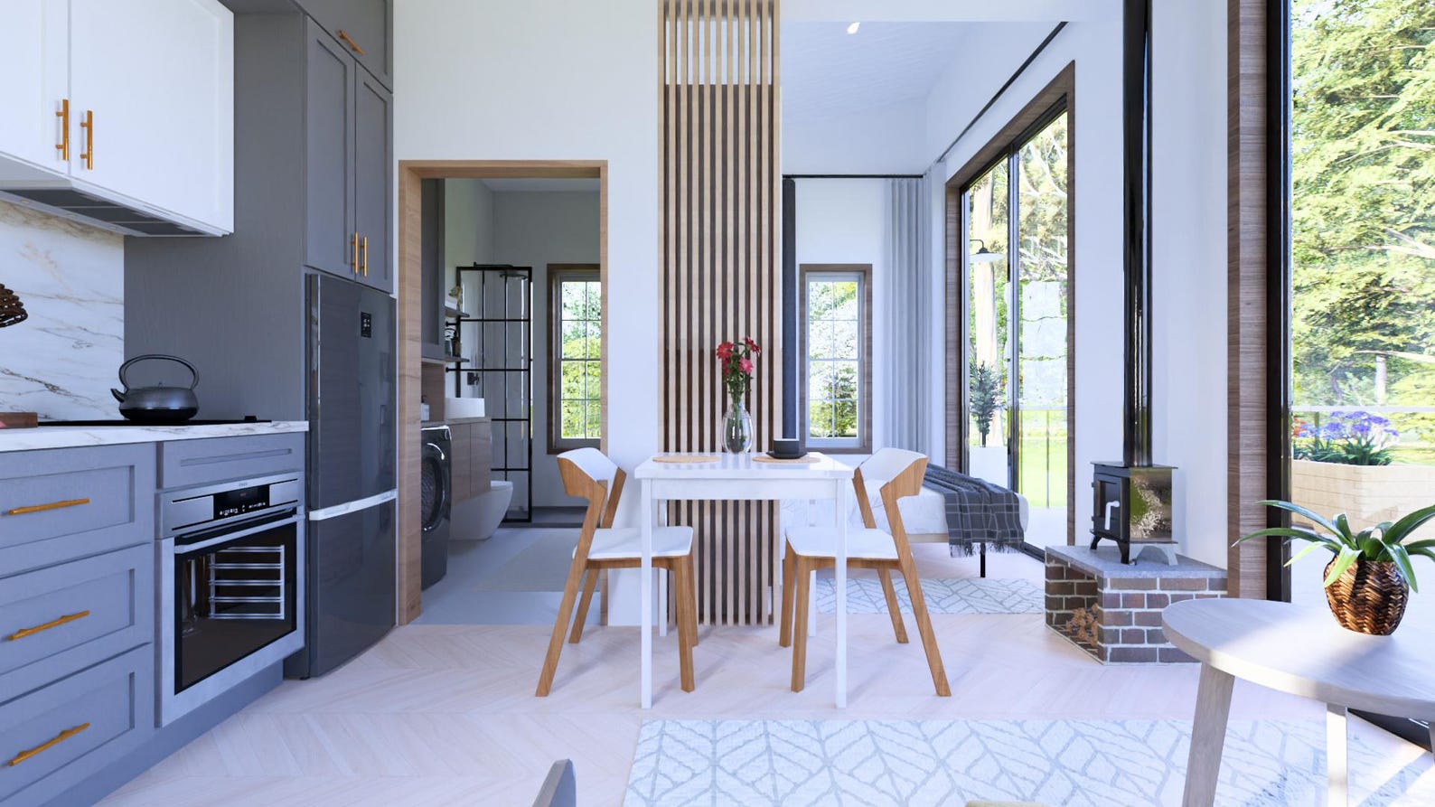 14x20 Tiny House Floorplan | 4x6 Meters Cabin House Plan | 1 Bedroom ...