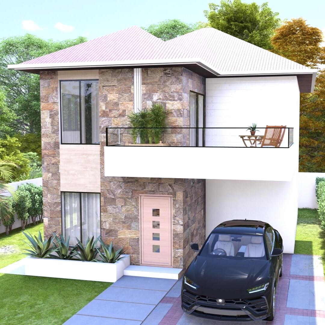 Modern House Plan | 7x10 Meters House Plan | 4 Bedroom House Plan | 2 ...