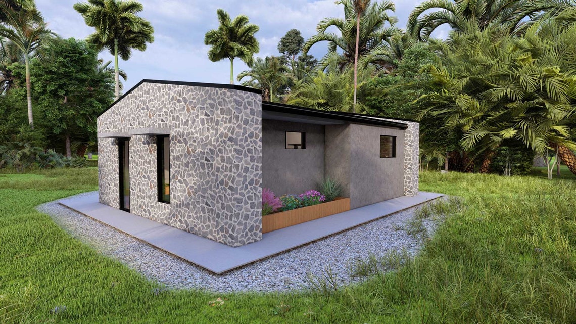 Tiny House Floorplan | 7x9 Meters House Plan | 1 Bedroom Small House ...
