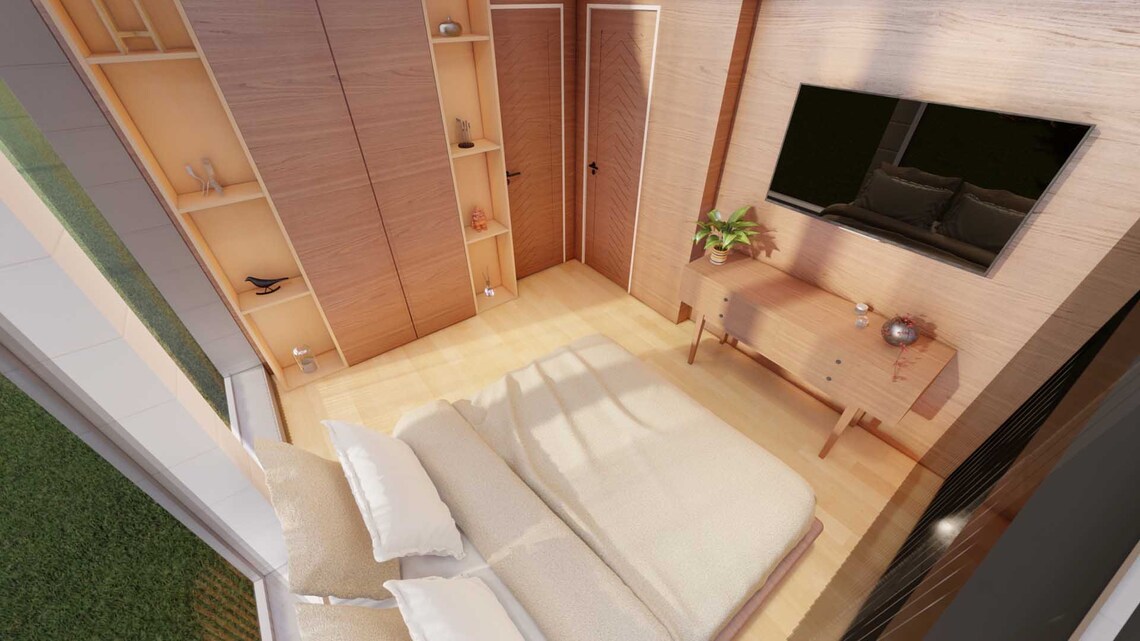 House Floorplan 8x9 Meters House Plan 1 Bedroom Small House Plan 1 ...