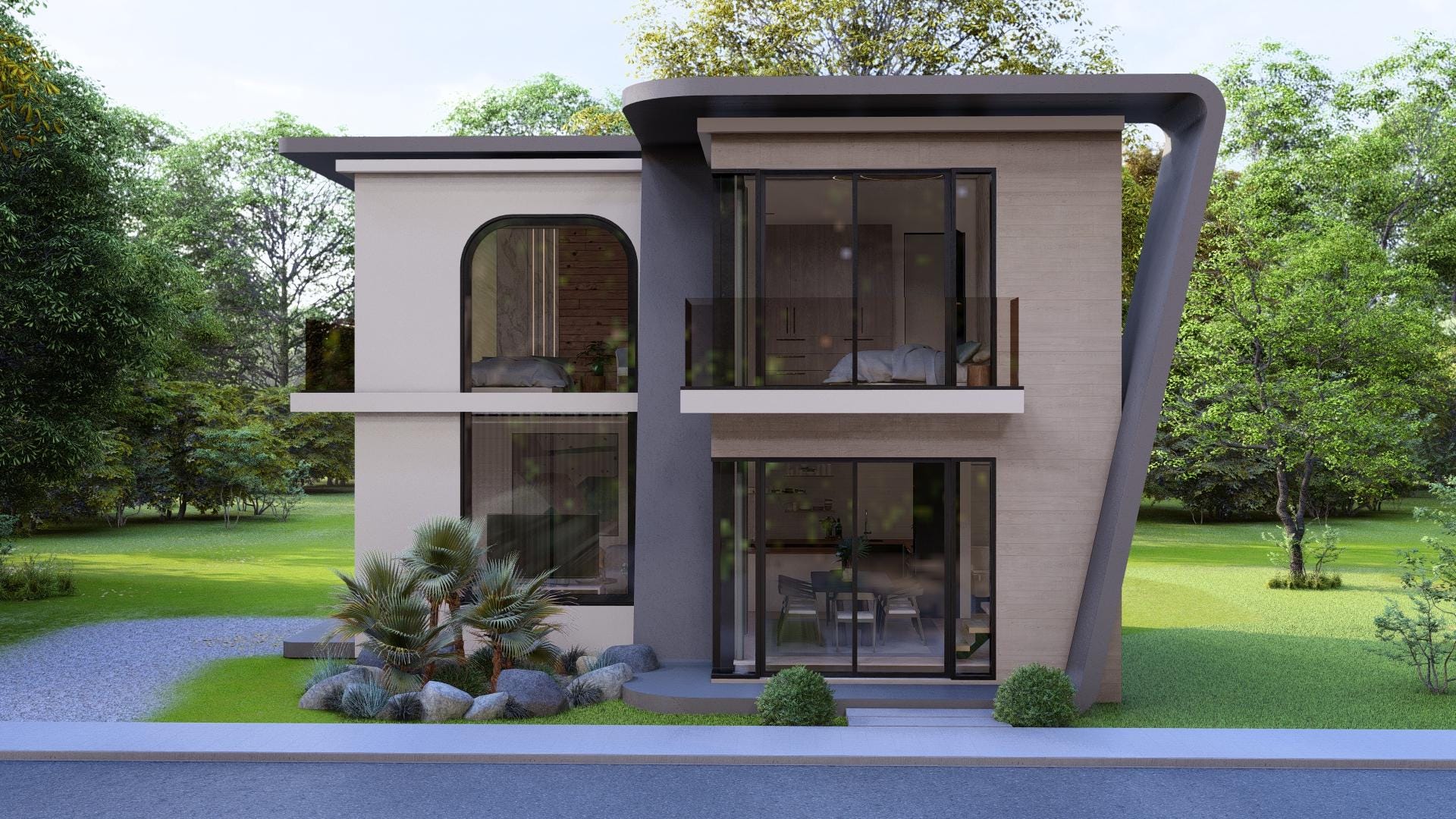 Tiny House Floorplan | 7x9 Meters House Plan | 2 Bedroom Small House ...
