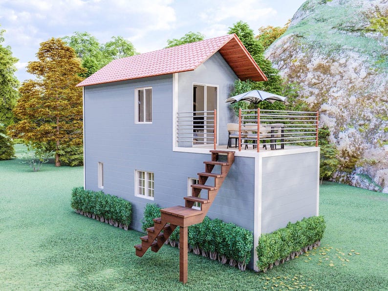 Tiny House Floorplan | 4x9 Meters House Plan | 1 Bedroom Small House ...