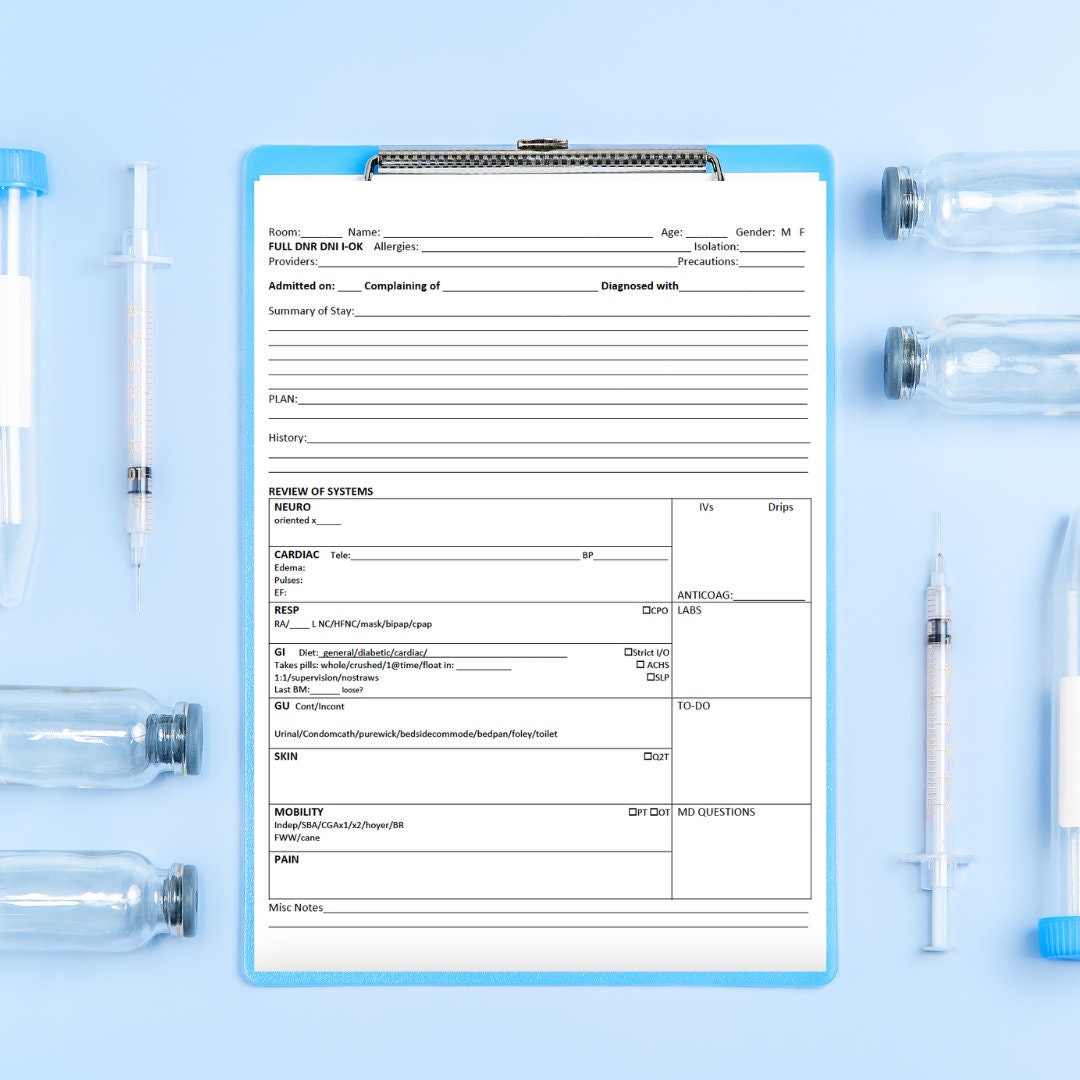 New Grad Nurse Report Sheet - Etsy
