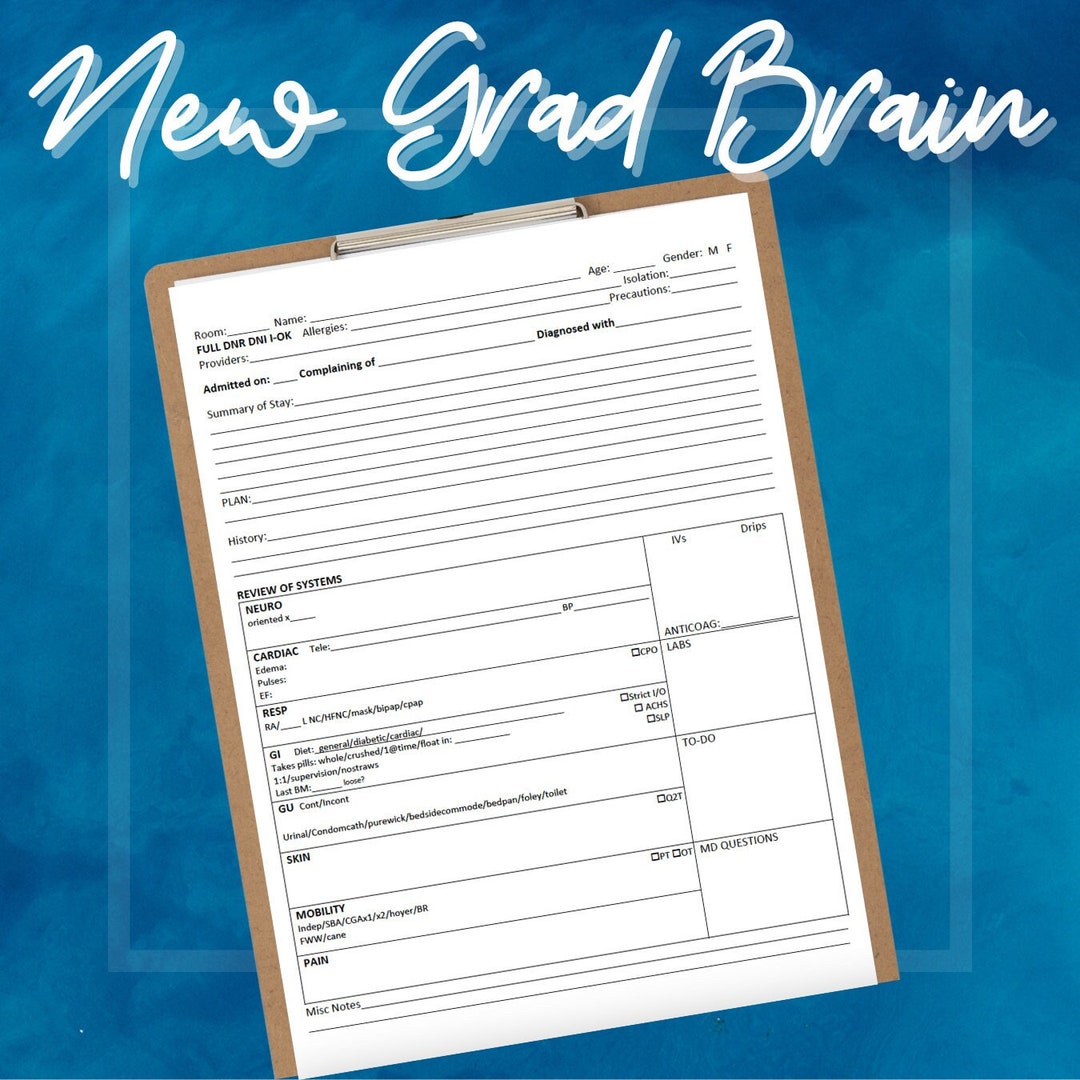 New Grad Nurse Report Sheet - Etsy