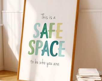 Safe Space Printable Mental Health Counseling Sign for Classroom ...