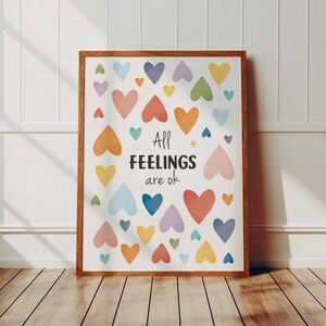 All Feelings Are Ok Poster, Feelings Chart, Mental Health, School ...