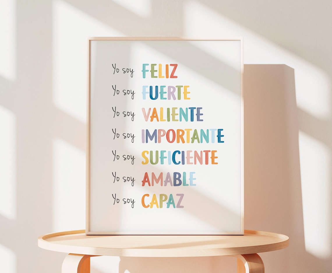 Spanish Affirmations Poster: Therapy Office Decor, School Counselor ...