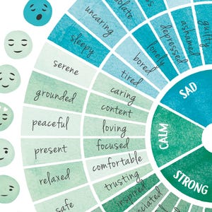 Feelings Wheel Poster: Therapy Office Decor, Mental Health Tool ...