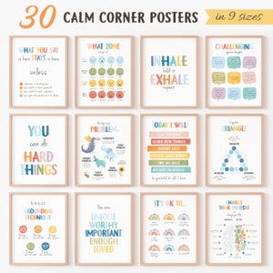 30 Calming Corner Posters, School Counseling, Counselor Office Decor ...