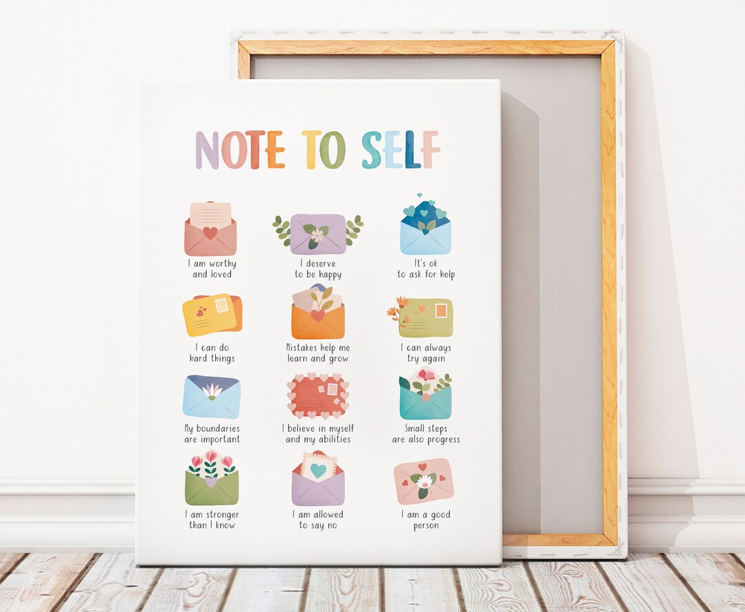 Therapy Office Decor, Note to Self Poster, School Counselor CBT DBT ...